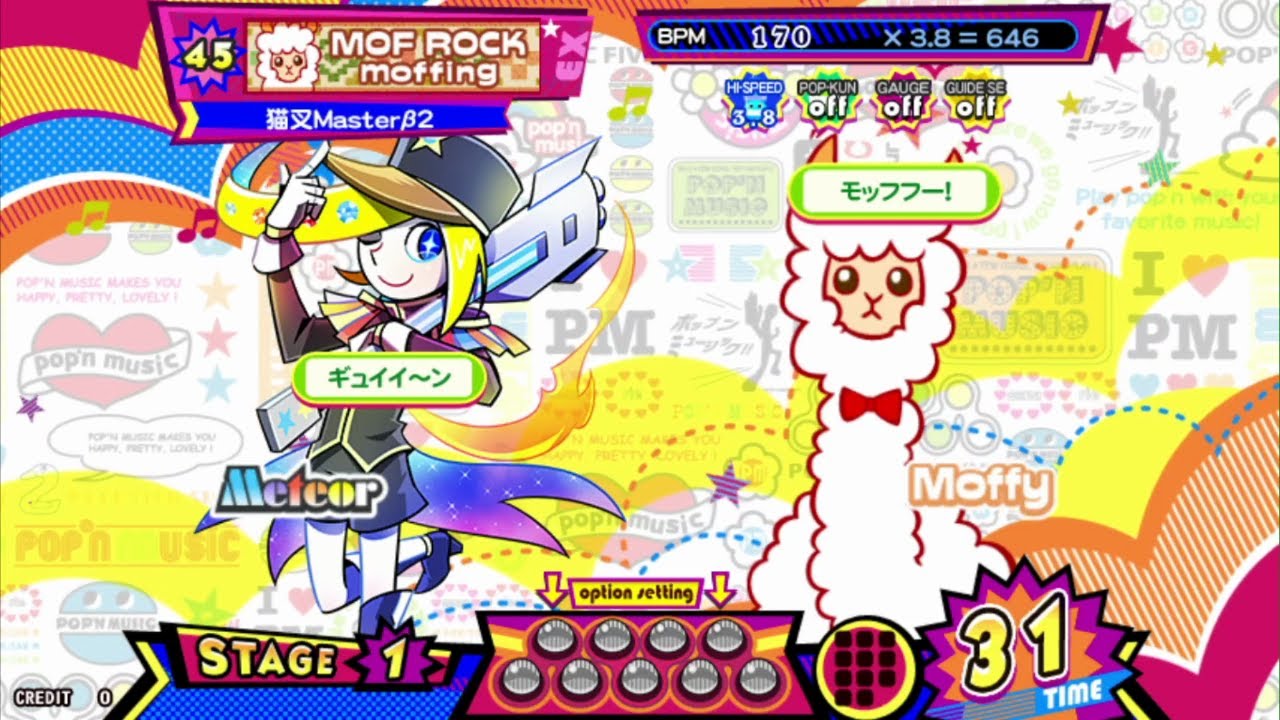 [pop'n music peace] 猫叉Masterβ2 - moffing(MOF ROCK) EX 45 - YouTube