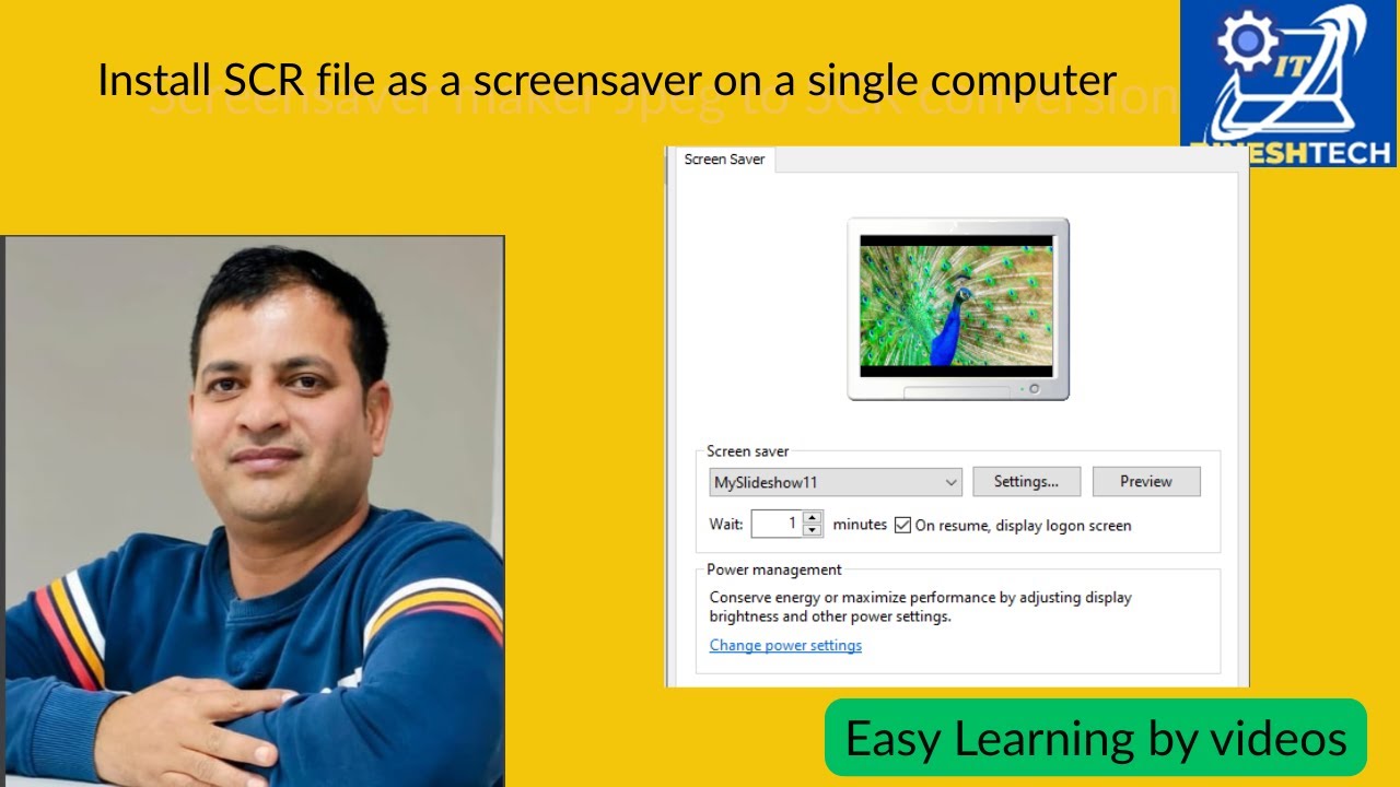 Install SCR file as a screensaver on a single computer - YouTube