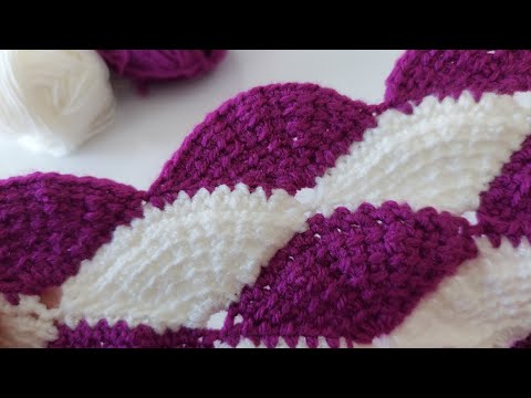 Tunus tekniği ile yapılan bu model şahane oldu örgü battaniye şal modeli how to crochet knitting