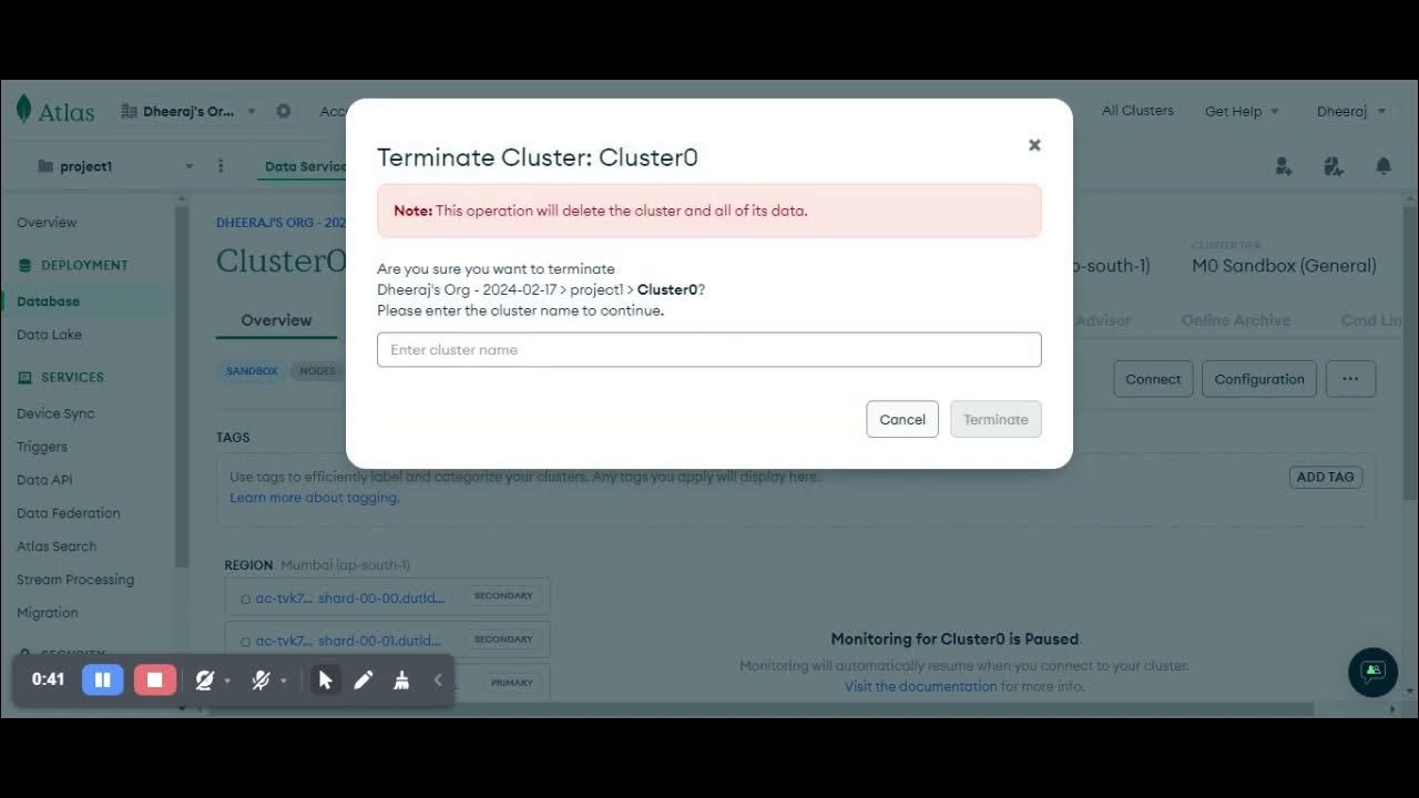 How to Delete Projects in MongoDB Atles - YouTube