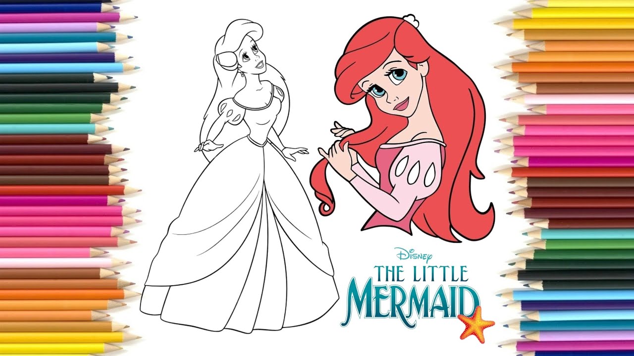 Coloring Ariel The Little Mermaid | Coloring Pages The Little Mermaid ...