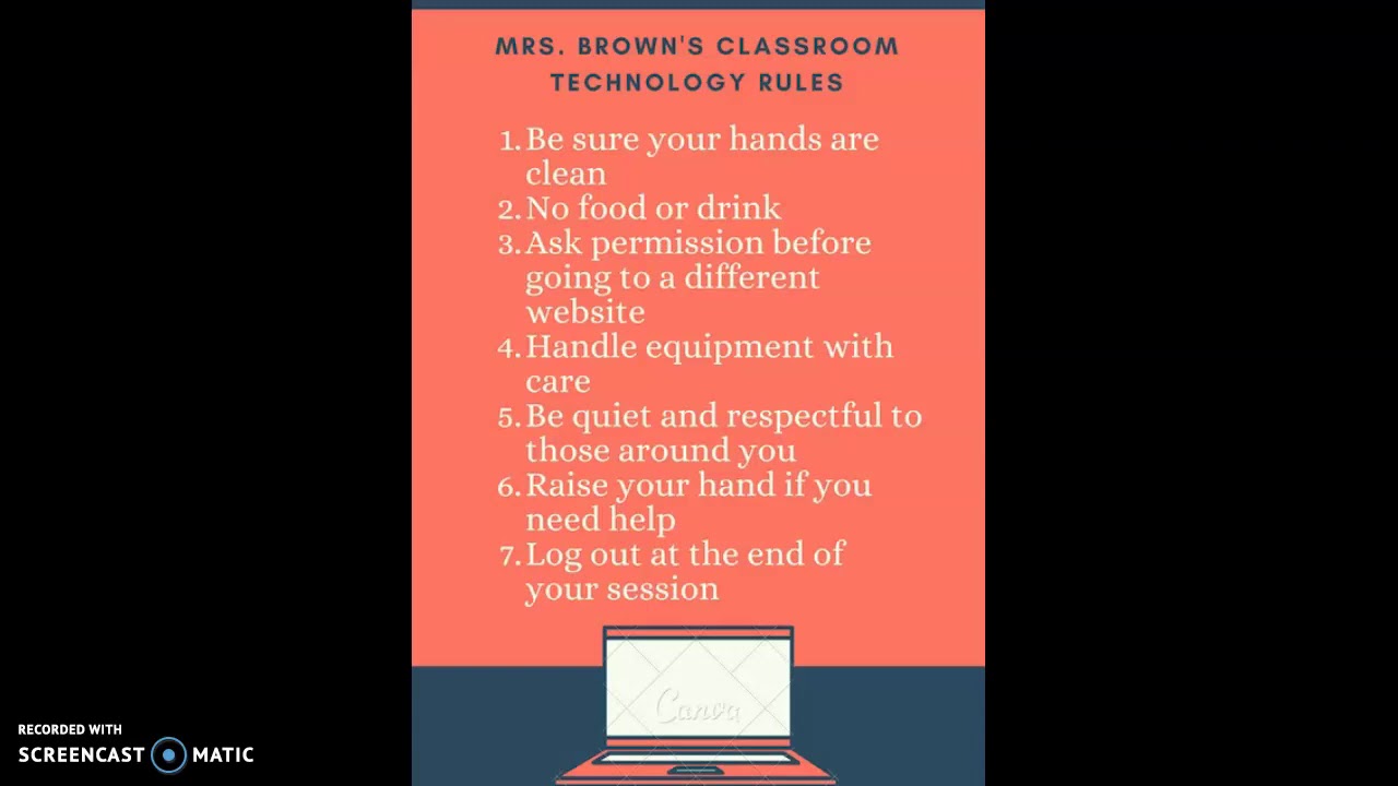 Technology Classroom Rules - YouTube