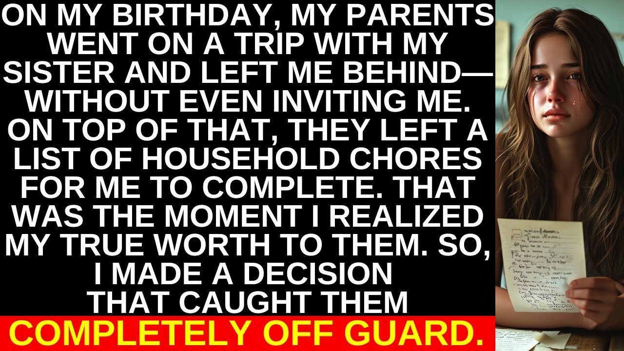 On my birthday, my parents left me behind with chores. That's when I ...