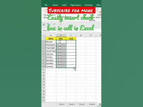 Easily Insert Check Box in Cell in Excel to tick the value in box#excel #excelhacks #shorts # ...