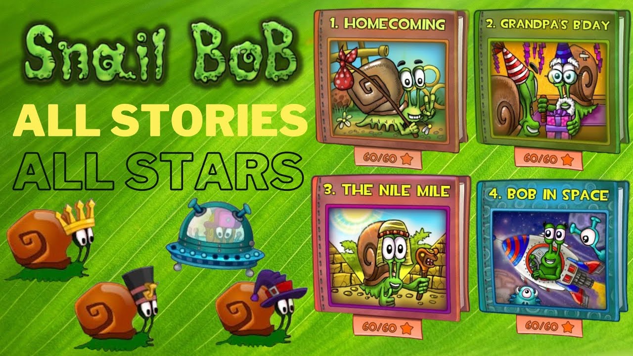 Snail Bob 1 Mobile - ALL CHAPTERS - ALL STARS - COMPLETE - 1 hour ...