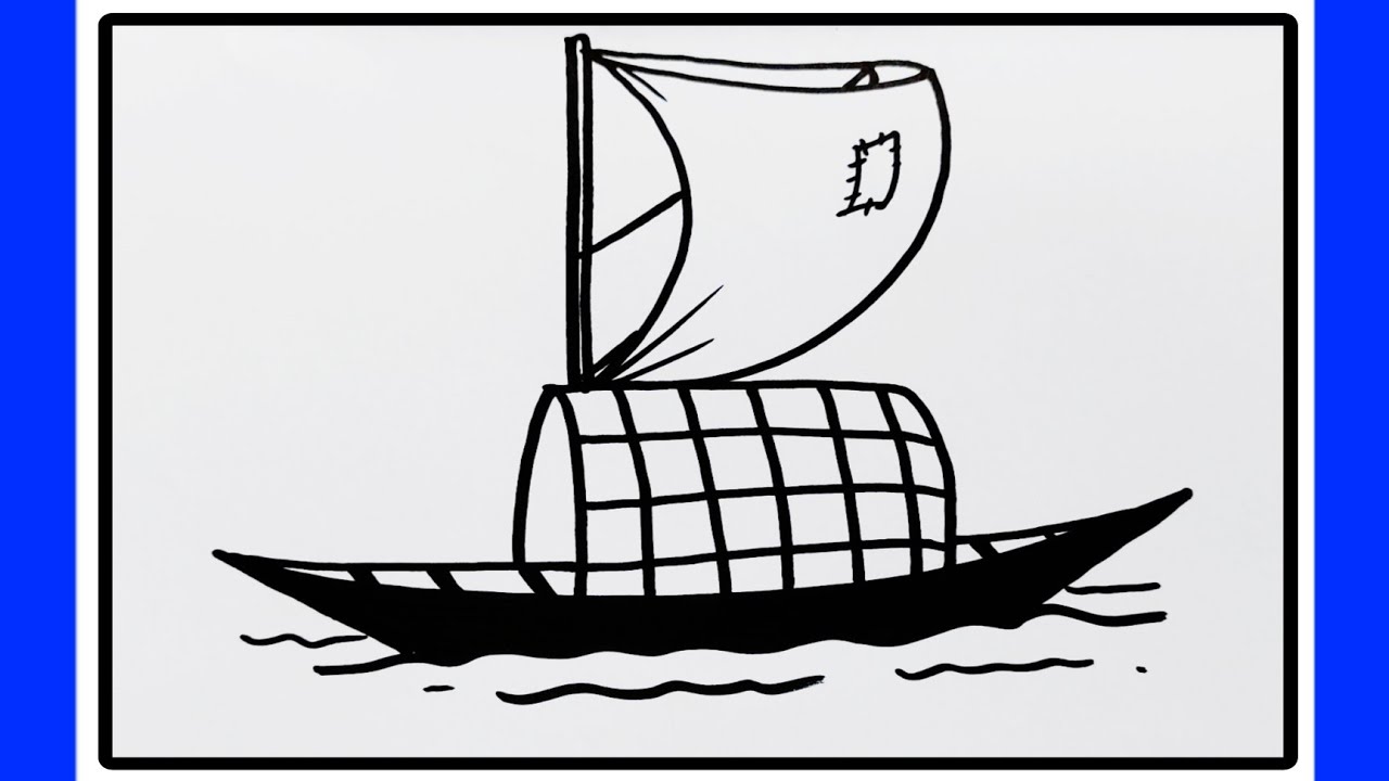 নৌকা আঁকার সহজ নিয়ম | Nouka drawing | Boat Drawing | পালতোলা নৌকা আঁকা ...