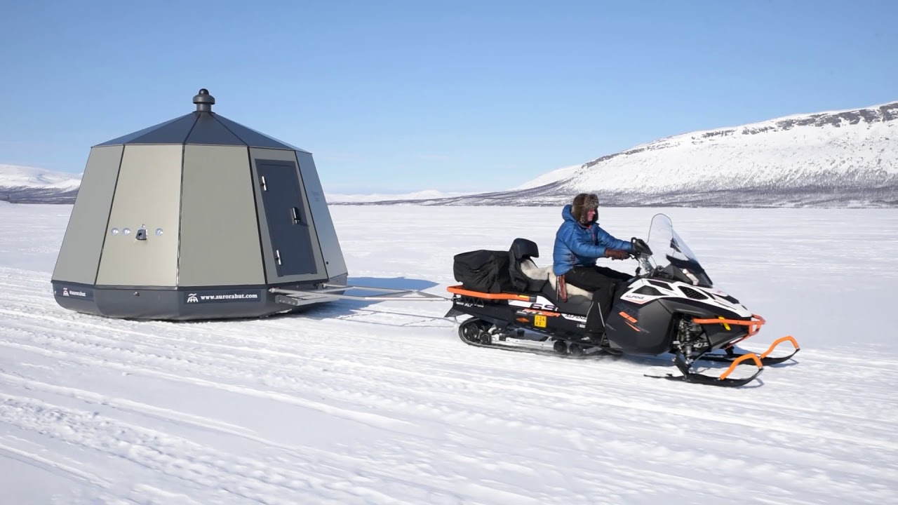 AuroraHut igloo boat. How to pull it in the winter. - YouTube