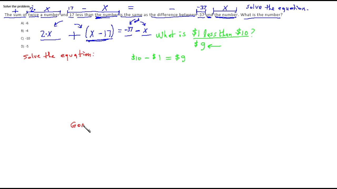 Application Problem: What is the Number? - YouTube