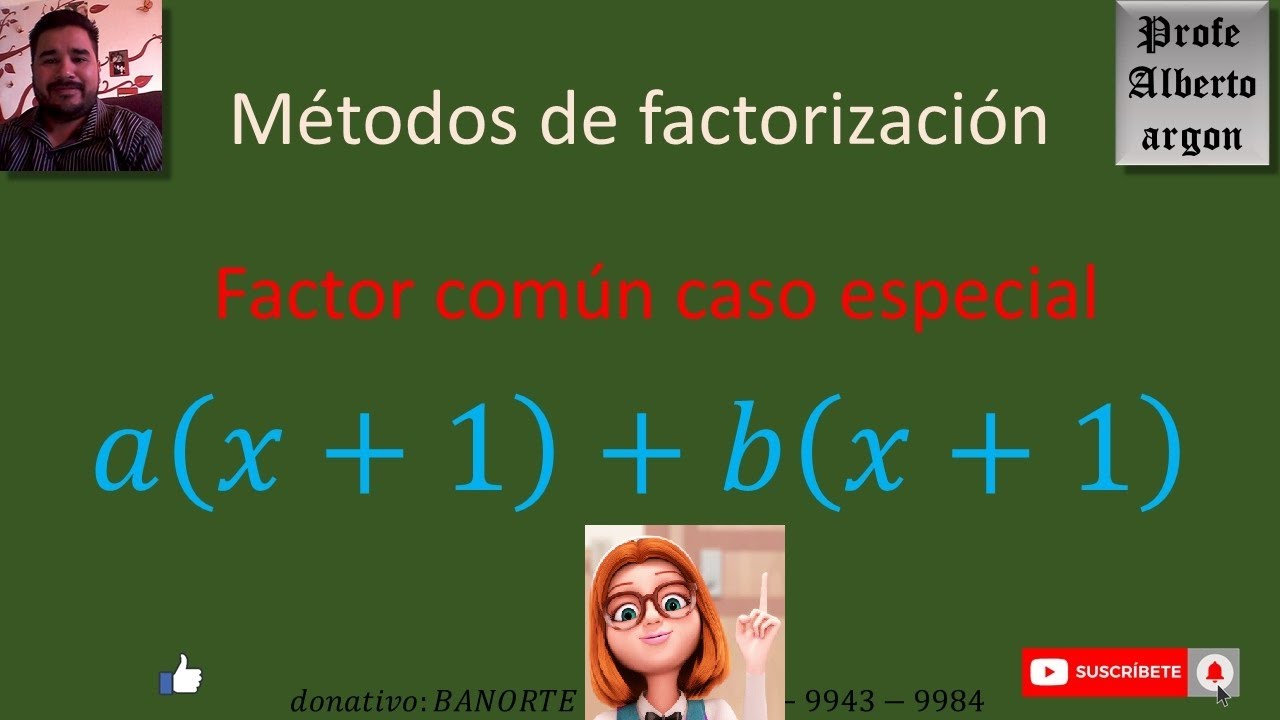 método de factorización factor común caso especial - YouTube