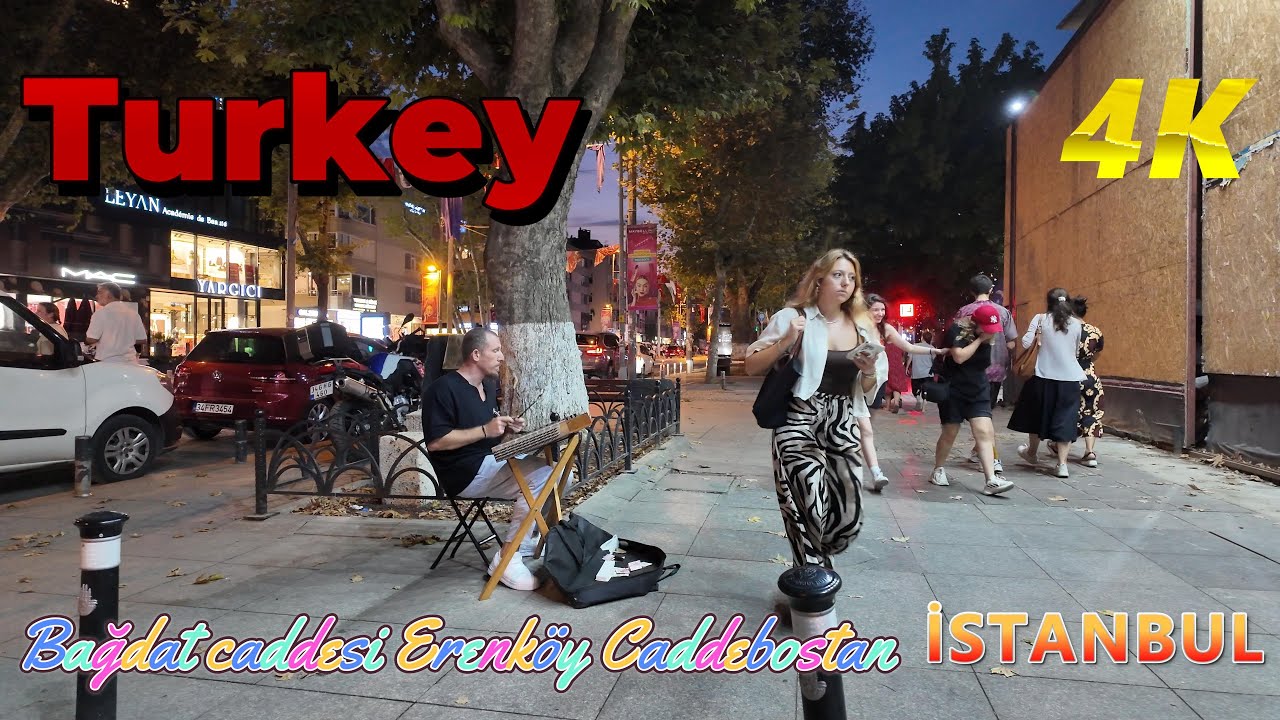 Evening walk on Bagdat Avenue between Caddebostan and Erenköy.Turkey ...