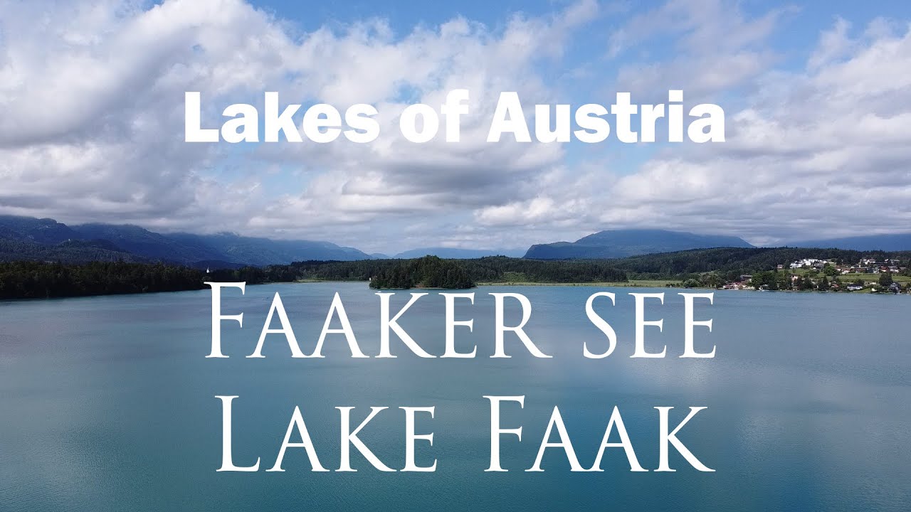 Drone flight over Lake Faak - stunning turquoise lake in Austria ...