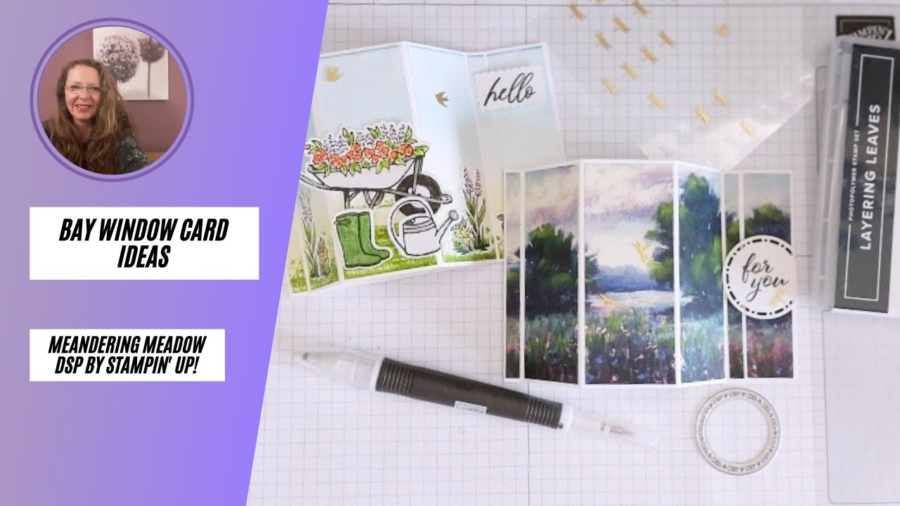 Bay Window card ideas using Meandering Meadow dsp by Stampin' Up! - YouTube