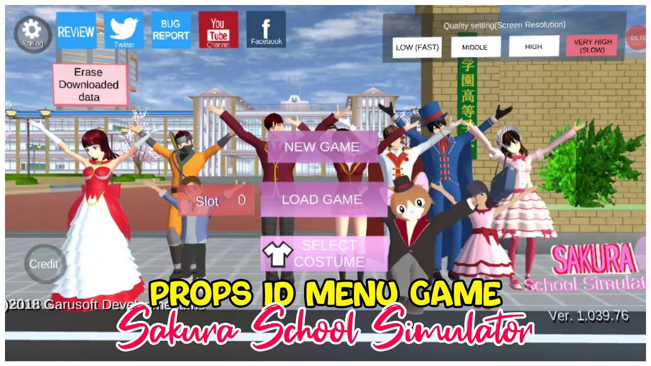 ID Props Sakura School Simulator | Props Id menu game sakura school ...