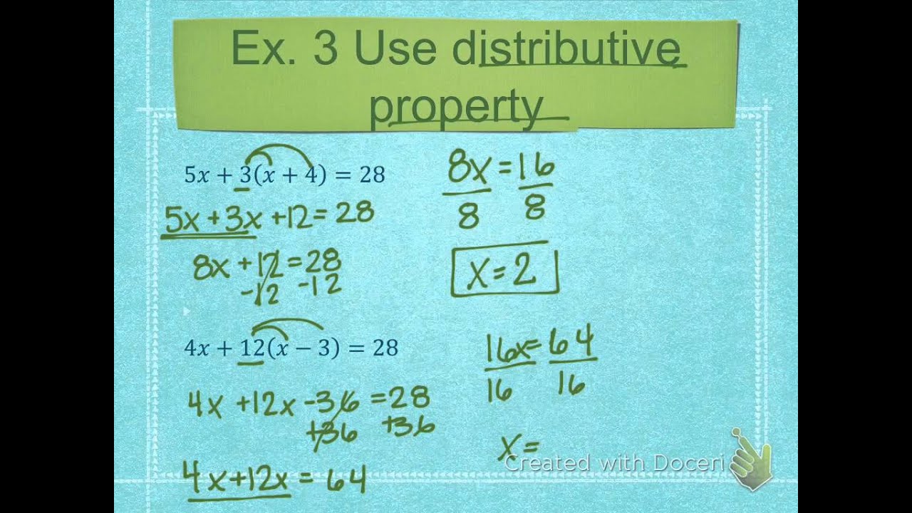 Algebra I- Lesson 3.3 solving multi step equations - YouTube
