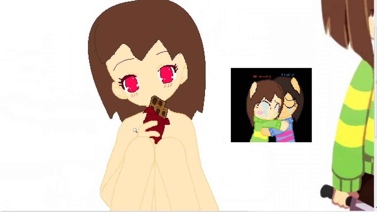 Undertale chara eating chocolate (paint) - YouTube