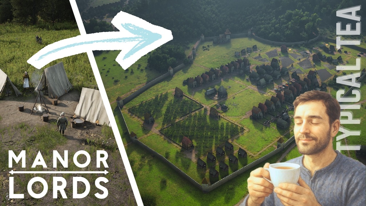 Small Walled Town Challenge, A Tent to Town Manor Lords Long Play - YouTube