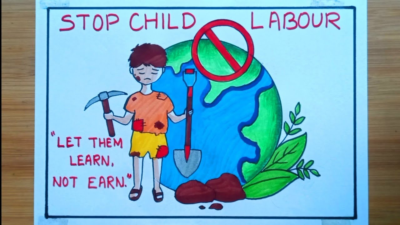 Stop Child Labour Drawing/World Day Against Child Labour Drawing/How To ...