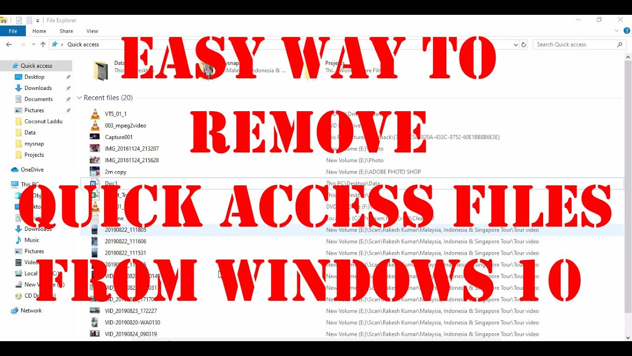 How to remove Quick Access files !! RK IT INFO !! easy way to remove ...