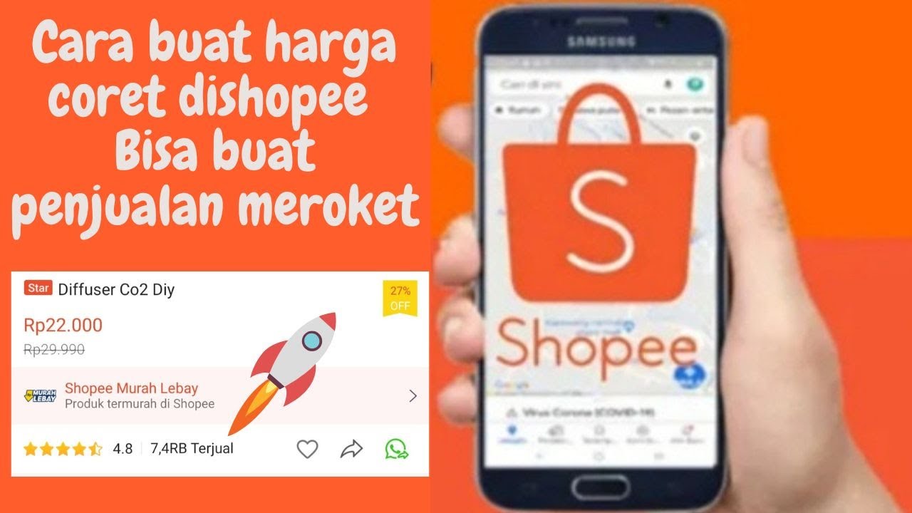 CARA MUDAH MEMBUAT HARGA CORET DI SHOPEE JUALAN AUTO MEROKET.... - YouTube
