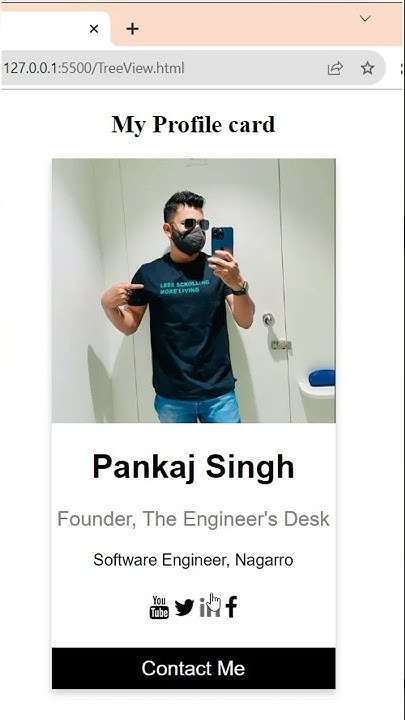 How to create an attractive Profile Card using HTML and CSS #shorts # ...