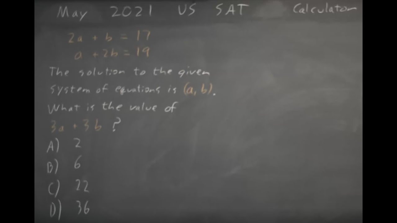 May 2021 US: System of equations #4-11 - YouTube