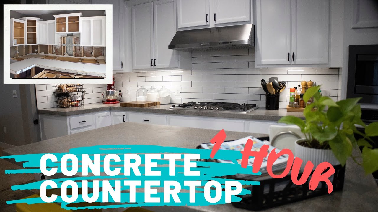 How to make a Concrete Counter Top in 1 hour TIPS AND TRICKS - YouTube
