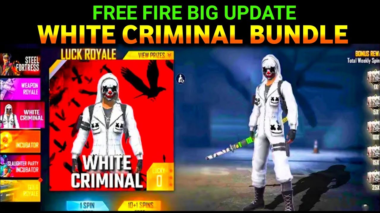 WHITE CRIMINAL BUNDLE FREE FIRE | NEW CRIMINAL BUNDLE IN FREE FIRE ...