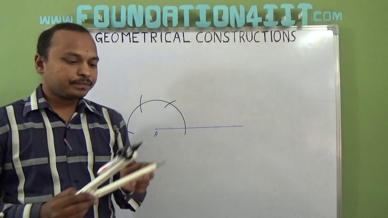How to construct angle of 45 degree using Compass - YouTube