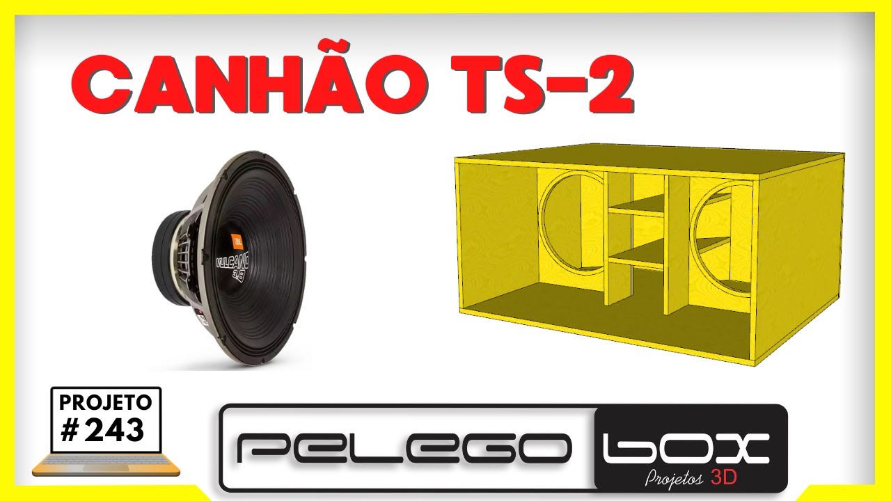 #243 PROJETO CAIXA DE SOM TS-2 PARA 2 X 18" JBL VULCANO 3.8 GRAVES DE QUALIDADE PELEGO BOX ...