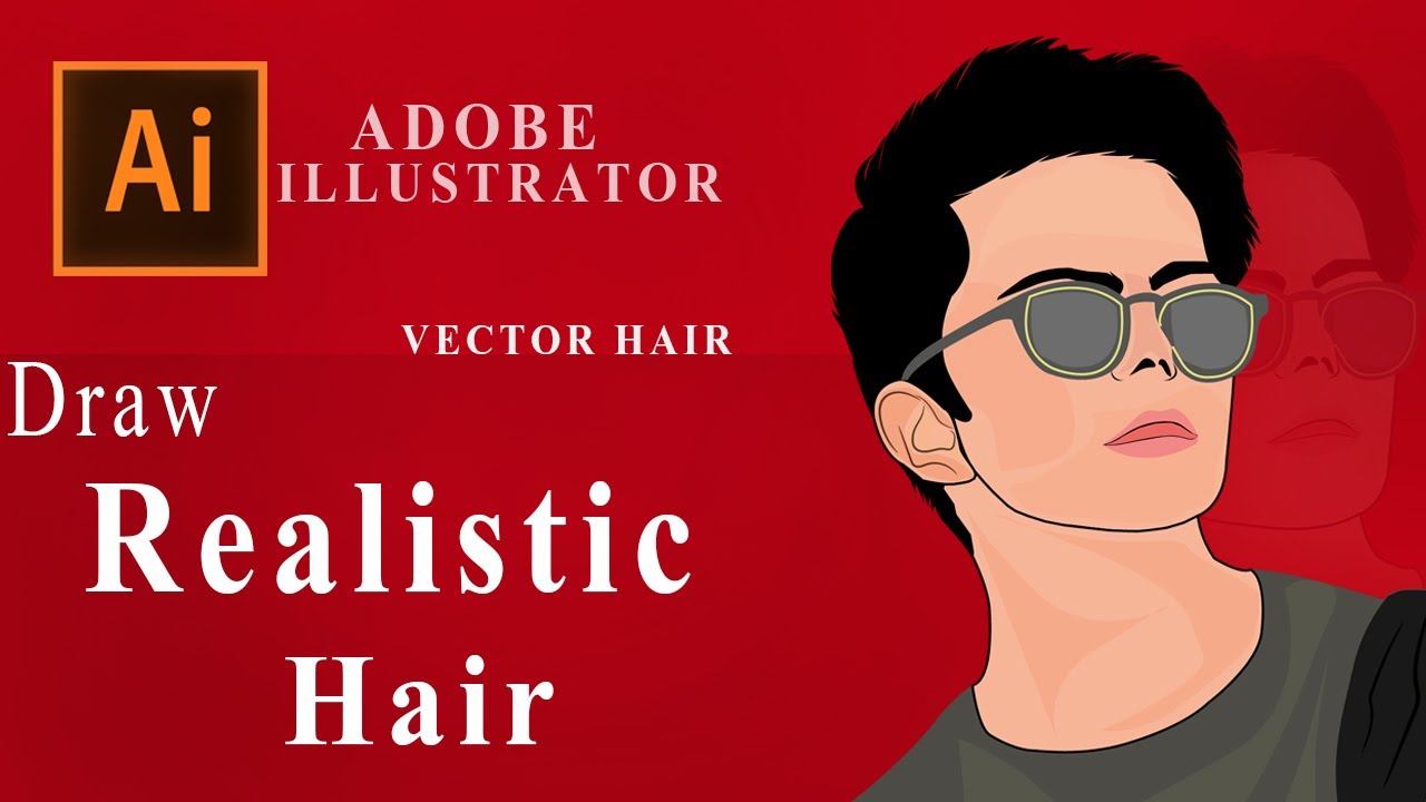 How To Draw Vector Hair In Illustrator Step By Step Beginner # ...