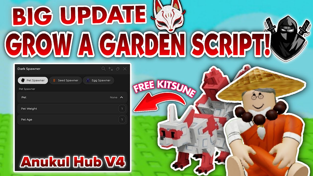 [🍃] NEW ZEN UPDATE! ⛩️🦊 PET SPAWNER SCRIPT in Grow a Garden!!! 🌶️🤑 - Anukul Hub V4 [ • No Key ...