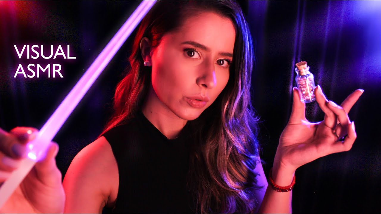 Distracting your mind with VISUAL ASMR Whispering, soft light triggers, camera touching, and ...