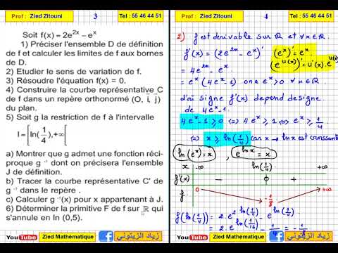 01- Exponentielle. Correction Exercice. Bac Math/ Science / Technique / Info / Eco.