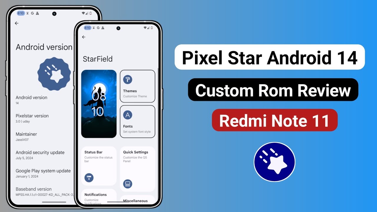 Pixel Star Android 14 Custom Rom Review for Redmi Note 11 - YouTube