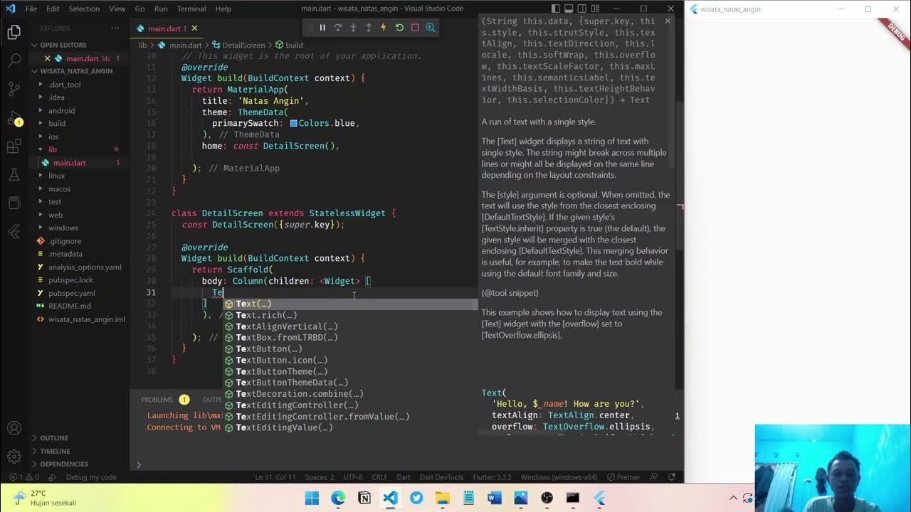 Nugas Bareng #3 - Aplikasi Tempat Wisata With Flutter (1) - YouTube
