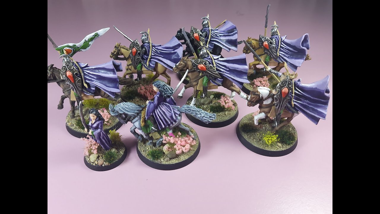 Painted rivendell knights and Arwen high elf army showcase lotr mesbg ...