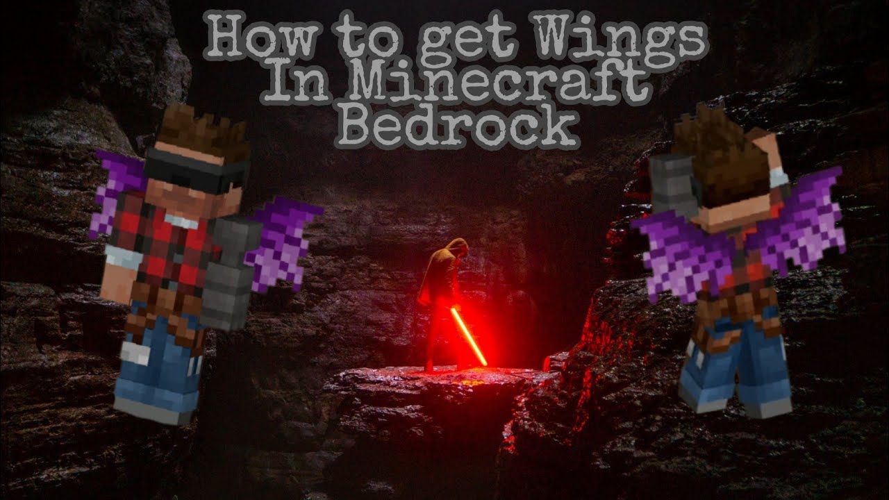 How to get wings in Minecraft PE or Bedrock - YouTube