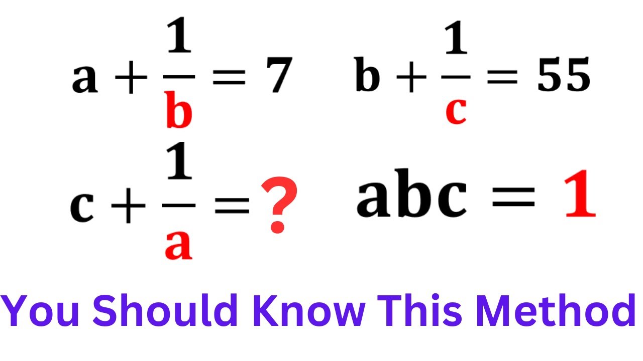 Math Olympiad | How To Solve Advance Algebraic Expression | Olympiad ...