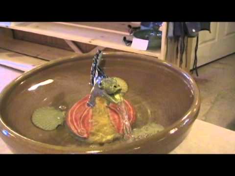 Ceramic cat fountain - "Puff the Magic Dragon" Foodsafe, One of a Kind ...