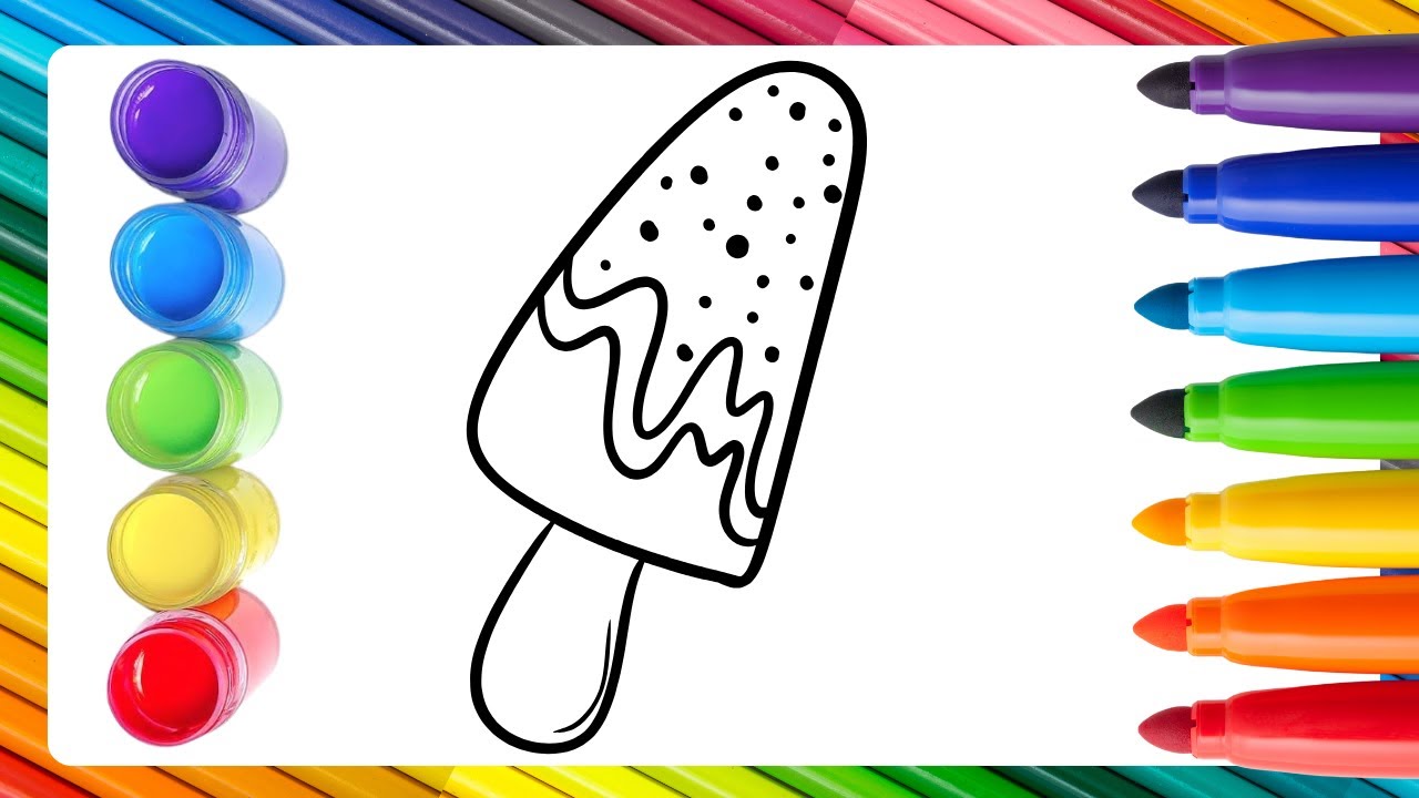How to draw a ice-Cream for kids || drawing and coloring learning ...