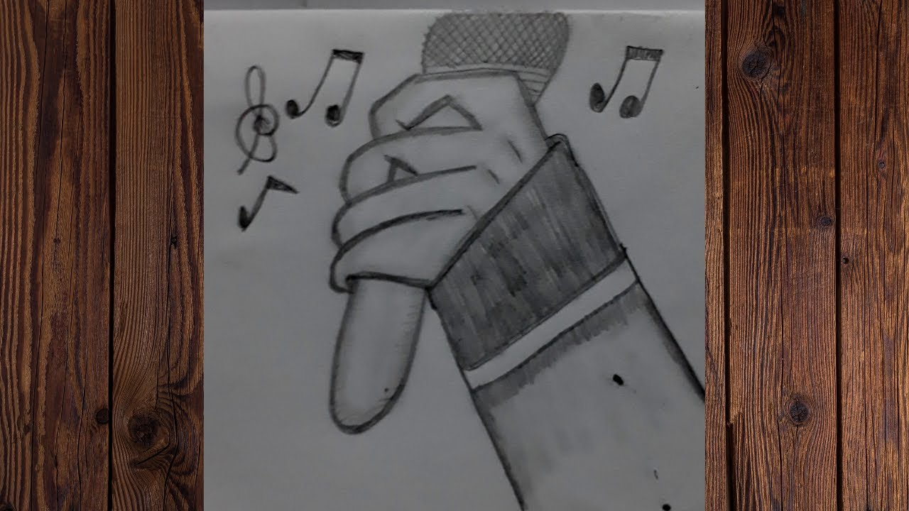 How to draw hand holding mike || BTS hand drawing || Pencil sketch ...