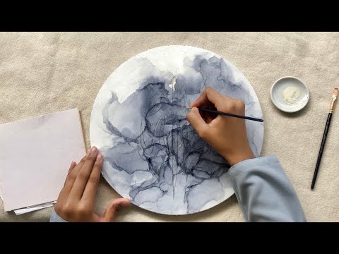 How to do alcohol inks and silver leaf Arabic calligraphy on canvas ...