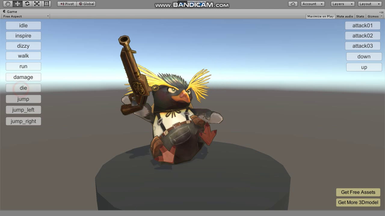 Unity 3D Character RPG JOB Class - Gunner(penguin) - YouTube