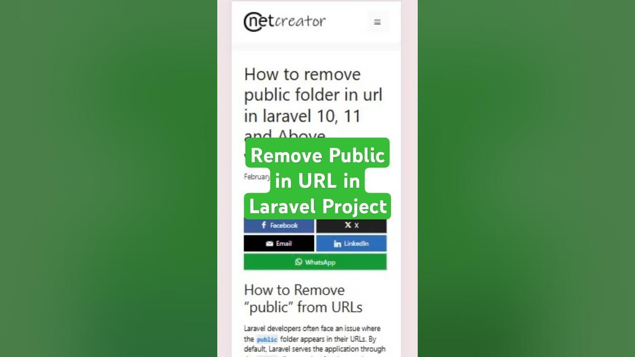 Laravel Project Remove Public in URL | public in url in laravel 11 - YouTube