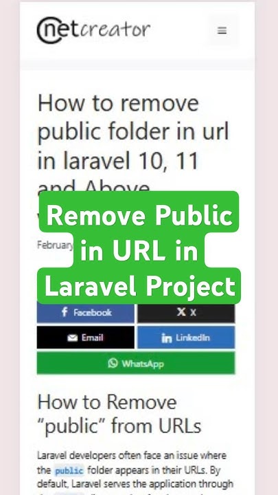 Laravel Project Remove Public in URL | public in url in laravel 11 - YouTube