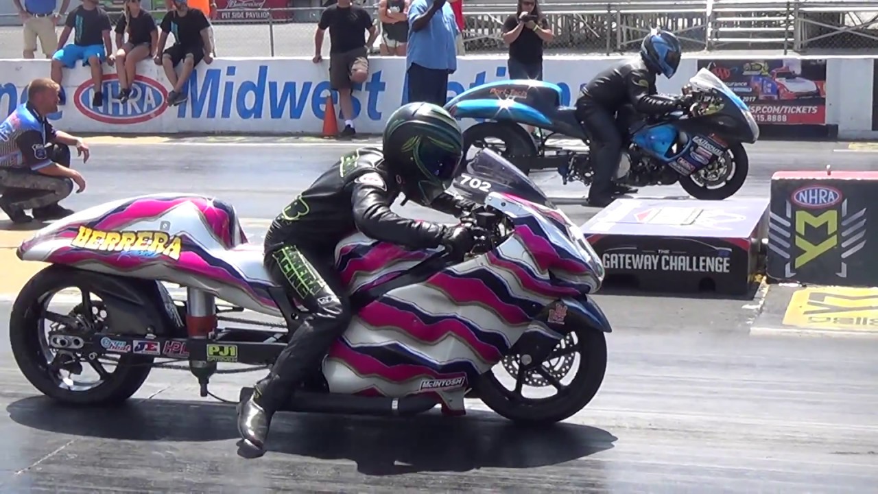 Gaige Herrera 7.21@189mph nitrous Hayabusa pro street bike, Nhdro 2017 ...