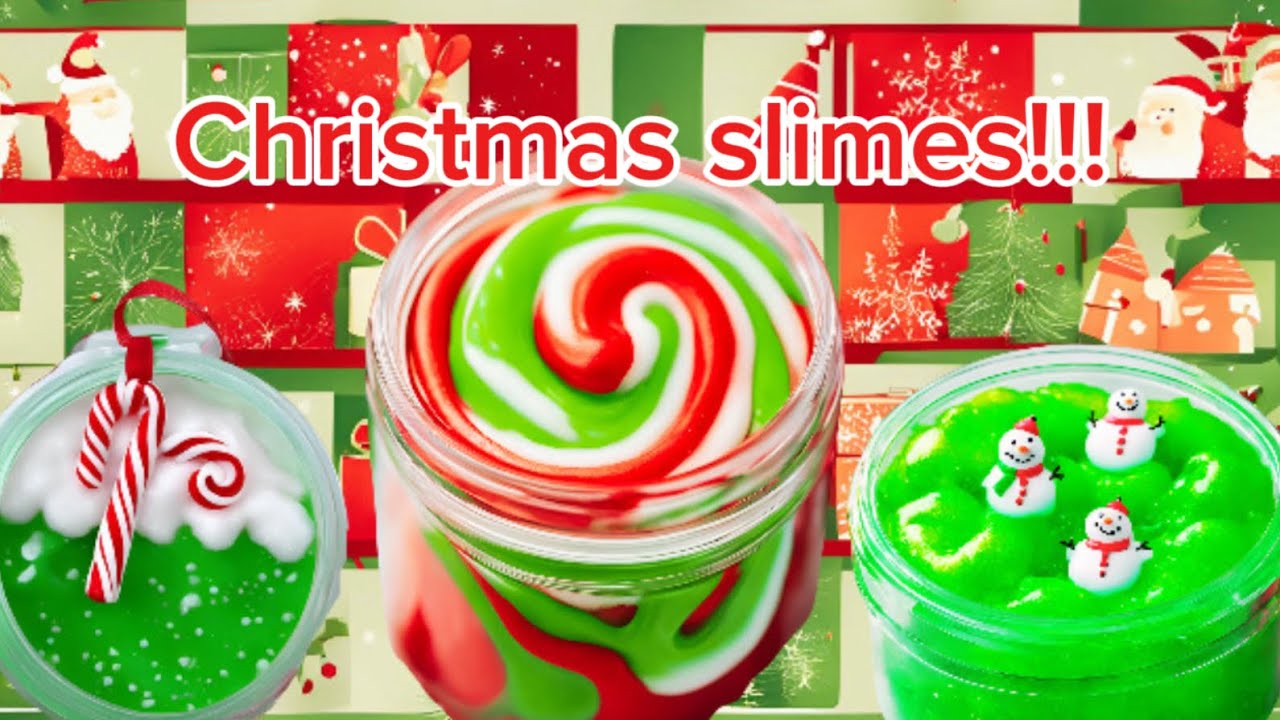 Making Christmas slimes!!! - YouTube