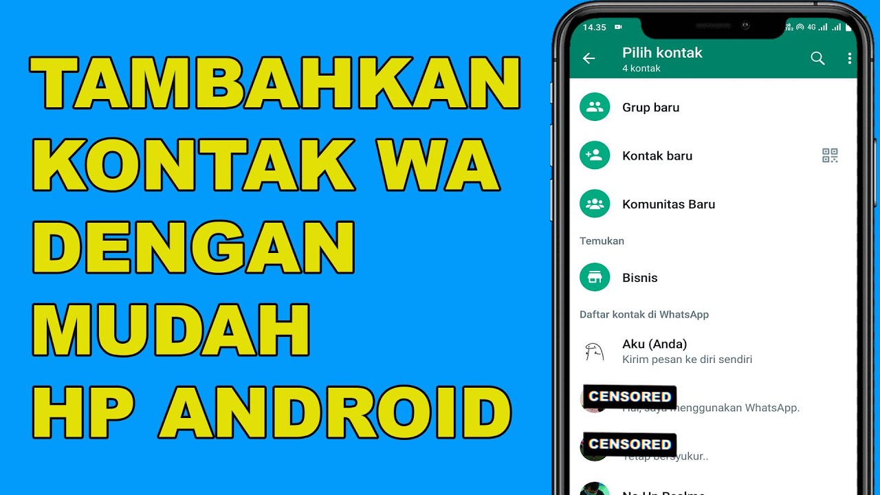Cara menambahkan nomor kontak Whatsapp di hp Android TERABARU 2023 ...