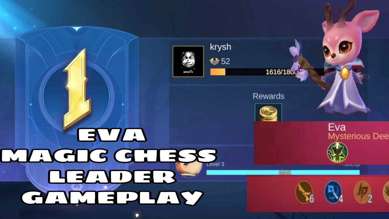 MLBB MAGIC CHESS EVA (MYSTERIOUS DEER) GAMEPLAY (3rd skill) w/ Gunner ...