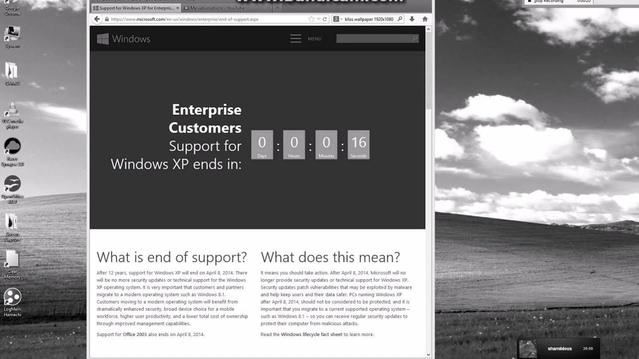 END OF WINDOWS XP SUPPORT : FINAL SECONDS - YouTube